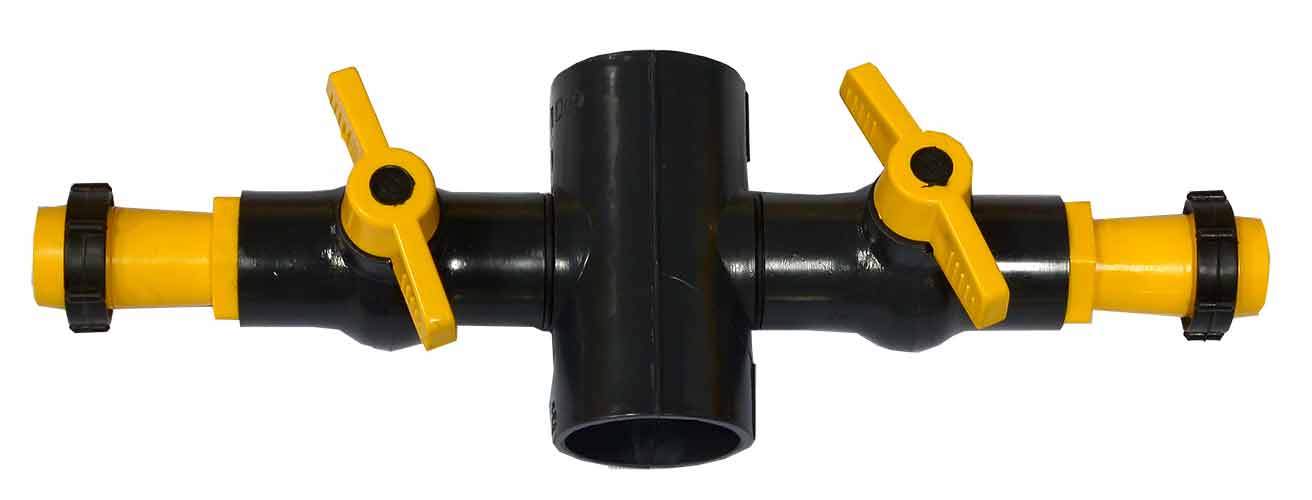 PVC Tee 63 mm with Ball Valve / 40 mm Lock
